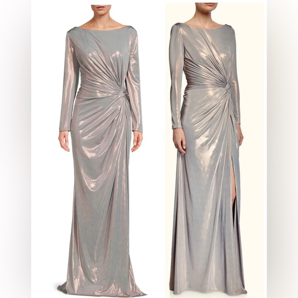Rene Ruiz | Dresses | Rene Ruiz Collection Front Slit Drape Column Gown ...